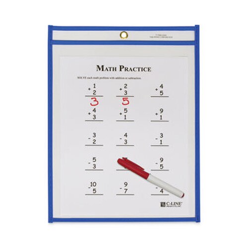 C-Line® Stitched Shop Ticket Holders, Top Load, Super Heavy, Clear, 9 ...